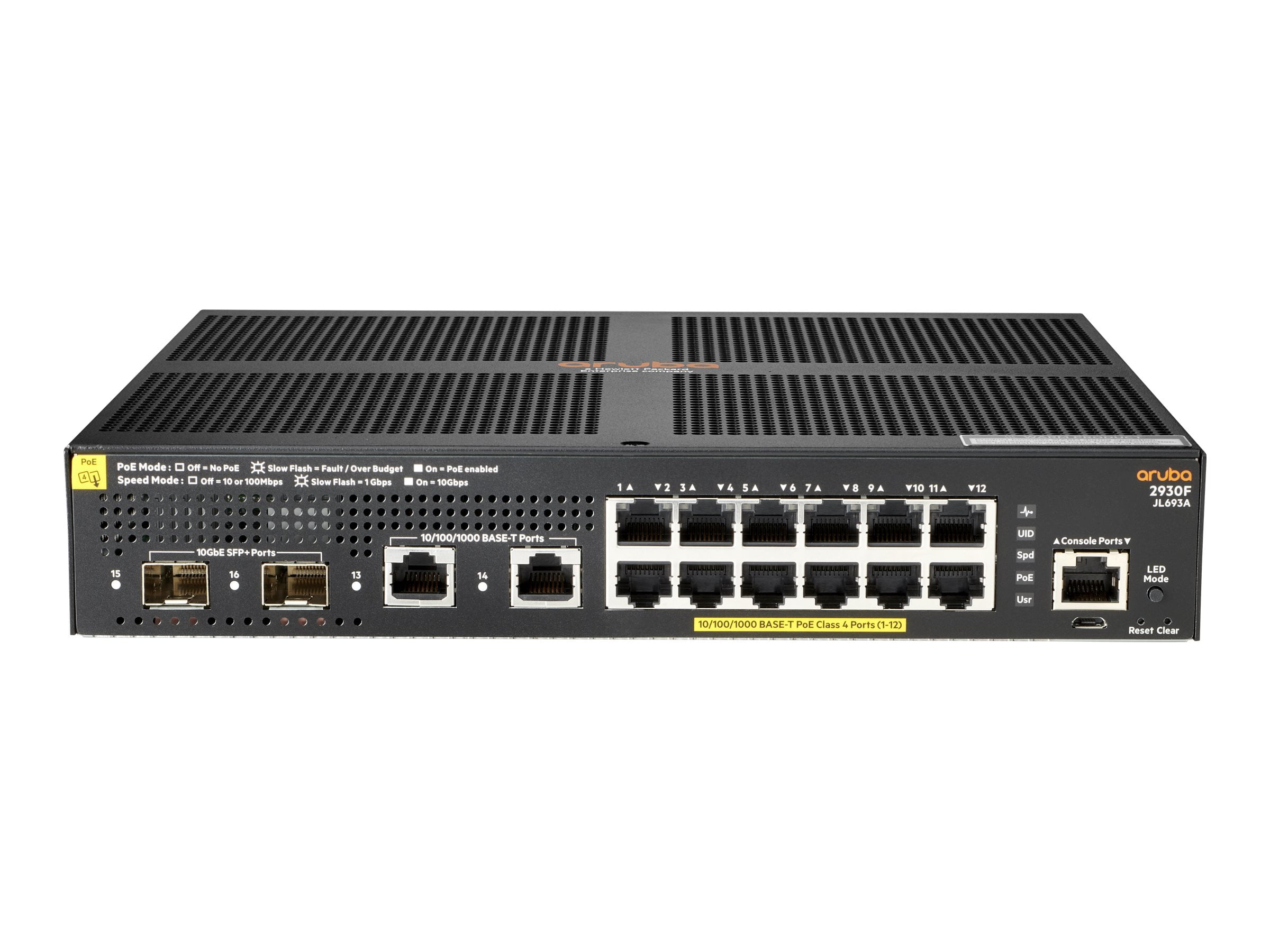 Aruba 2930F 16 Port 12G PoE+ 2G/2SFP+ L3 Managed Ethernet Switch ...