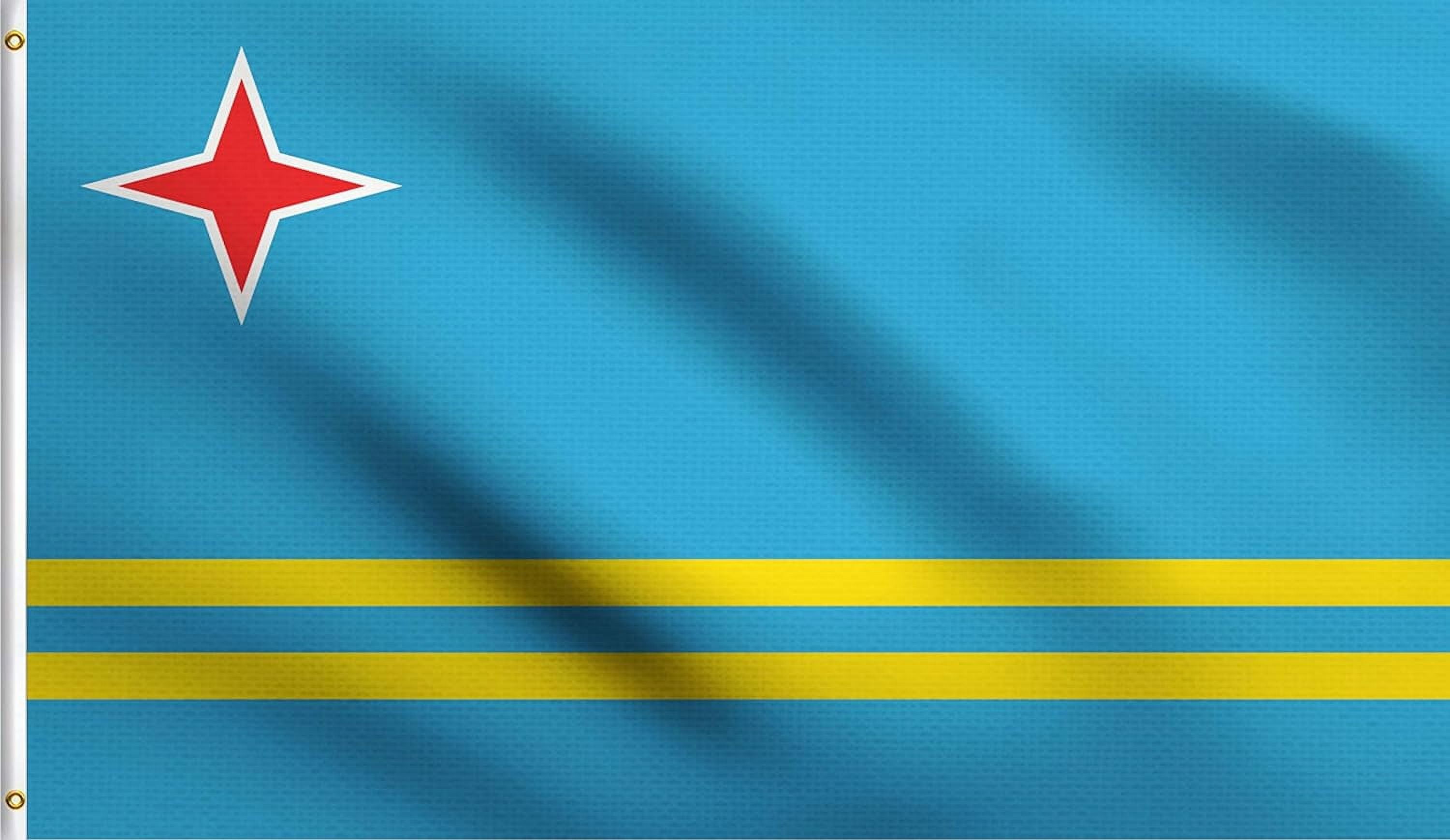 Aruba Arubans Larkspur Flag 3X5 ft ,100% Polyester Flag UV Resistant ...
