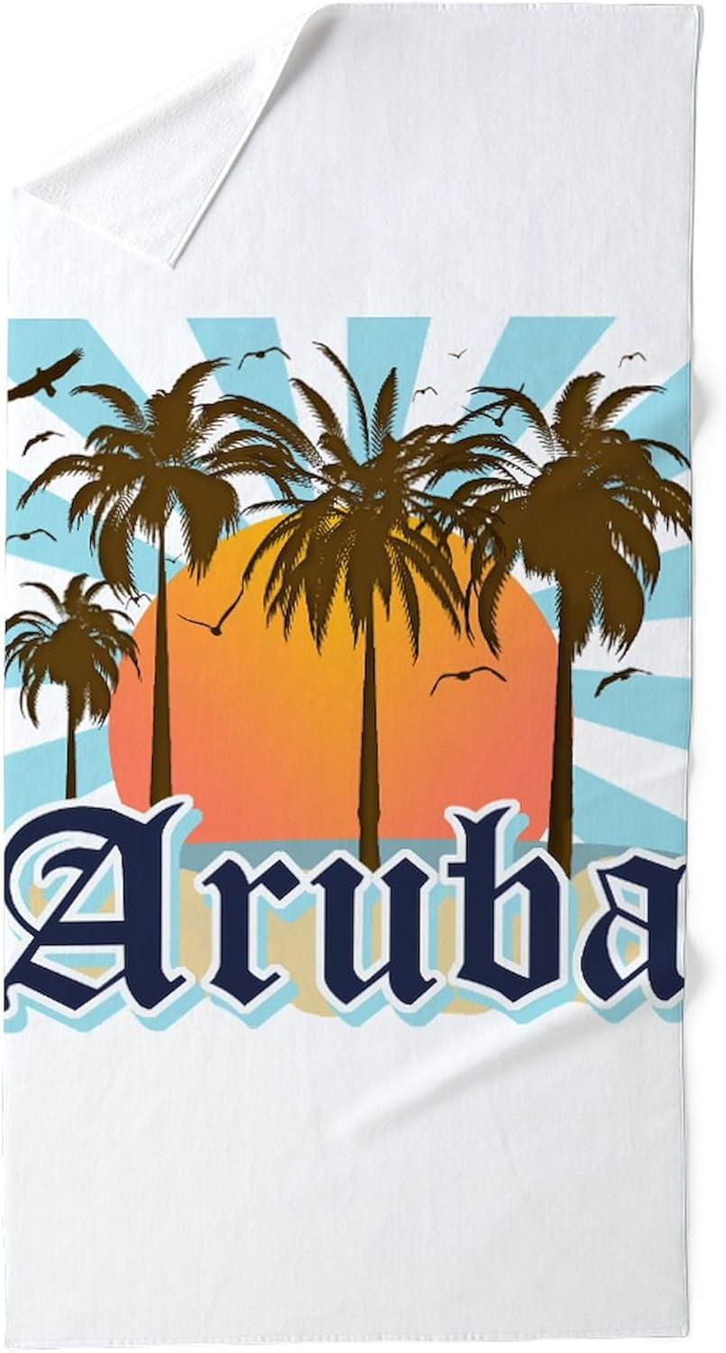 Aruba Caribbean Island Large Beach Towel, Soft Towel with Unique Design ...