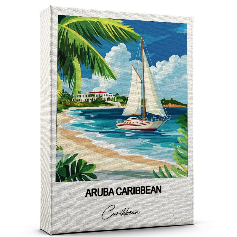 Aruba Caribbean Travel Art Canvas – Modern Wall Art Inspired by ...