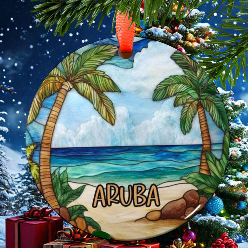 Aruba Christmas Ornament, Ceramic, Acrylic - Pacific Islands Travel ...