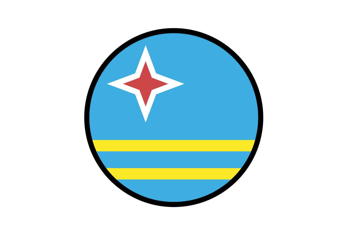 Aruba Flag Circle Sticker Decal 4 inches - 4 inch - Walmart.com