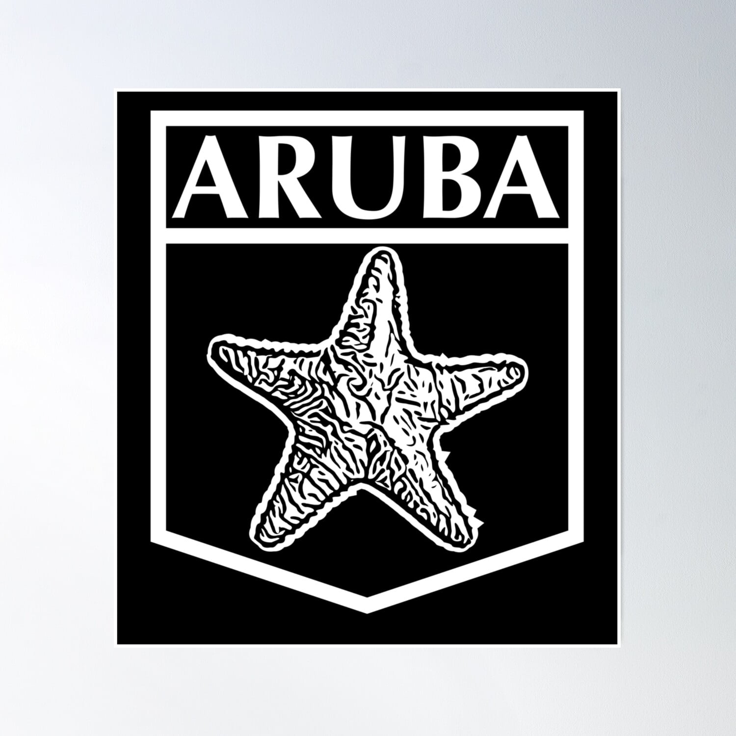 Aruba Island Design, With White Lettering Poster Wall Art, Modern Wall ...