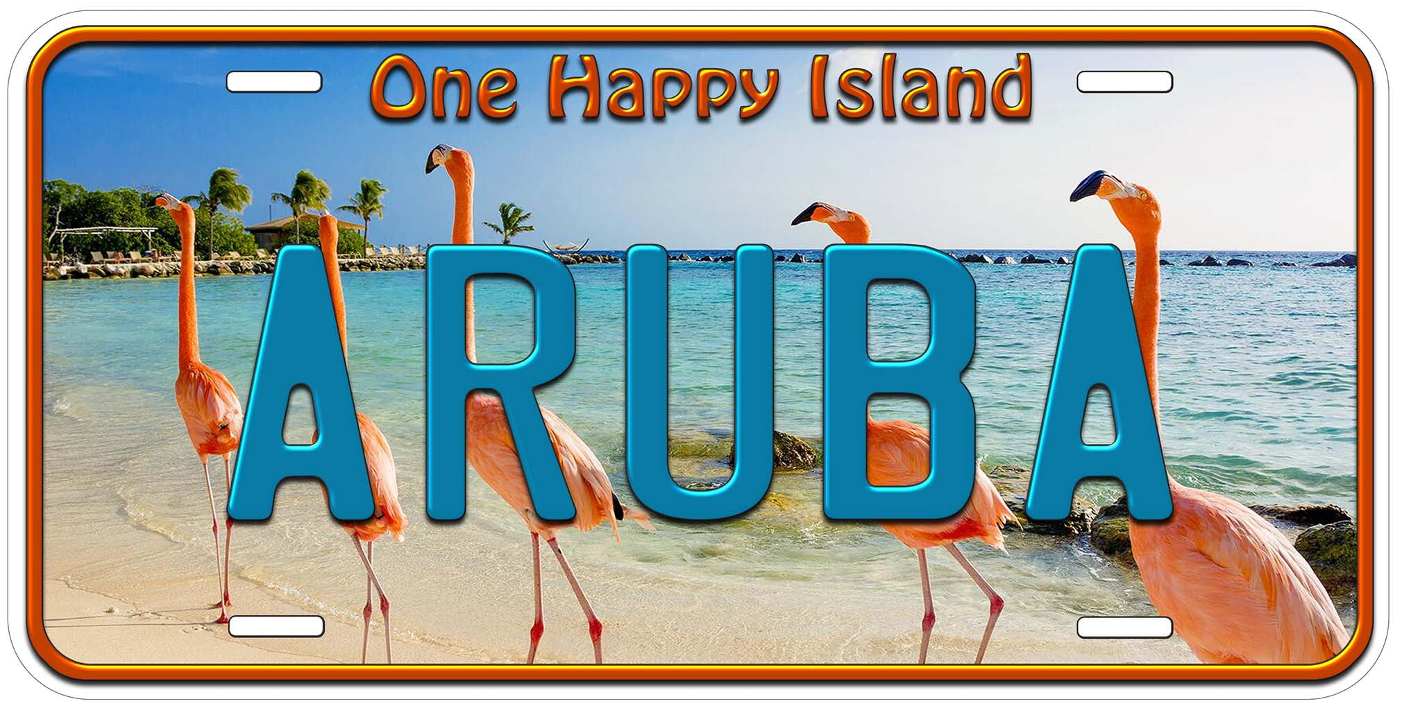 Aruba One Happy Island Flamingo Novelty Car License Plate - Walmart.com