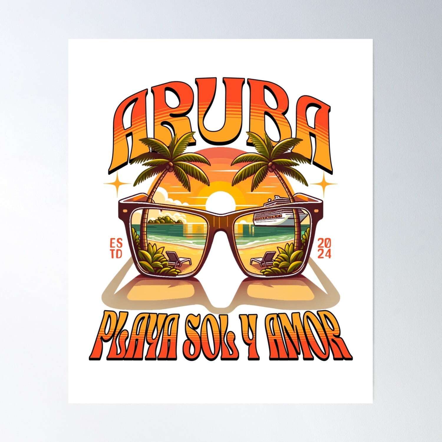 Aruba Playa Sol Y Amor. Caribbean Inspired Tees From Red Dragon. Spice ...