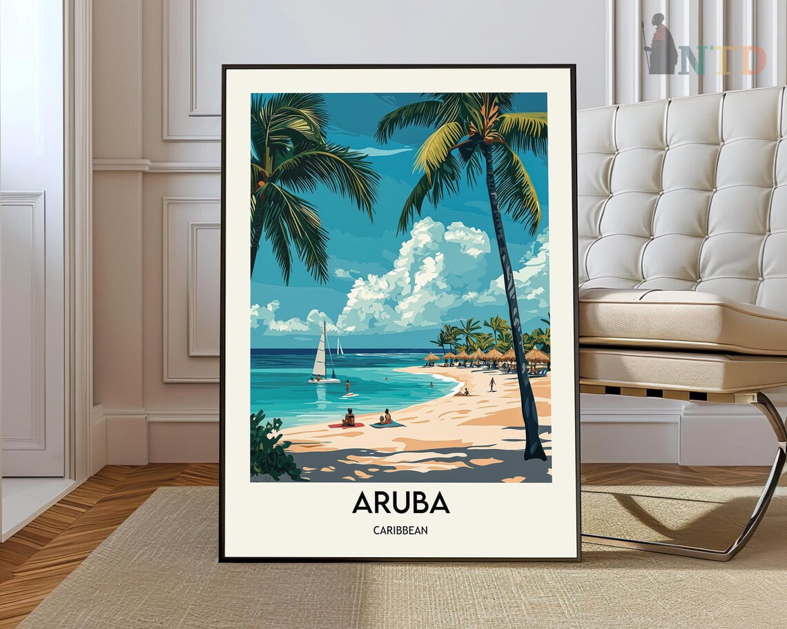 Aruba Print, Aruba Photo Poster, Aruba Travelaruba Map Print, Aruba ...