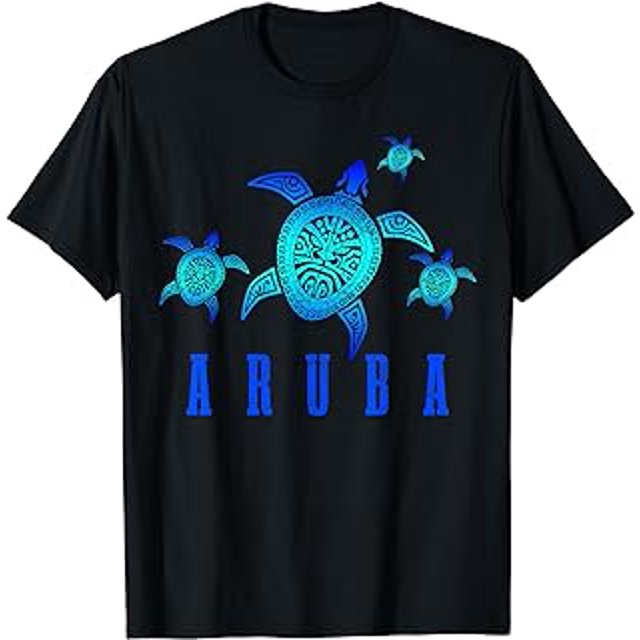 Aruba Sea Turtle Tribal Pattern Scuba Diving Diver Aruba T-Shirt ...
