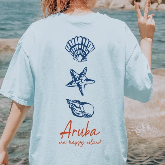 Aruba Shirt Beach TShirt Seashell Shirt Aruba T Shirt Travel Shirt ...