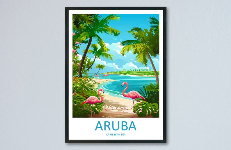 Aruba Travel Print Wall Art Aruba Wall Hanging Home Décor Aruba Gift ...