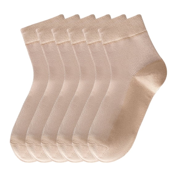 Arukora Women’s Mesh Crew Socks, US Shoe Size 9-11, 6 Pairs Beige ...