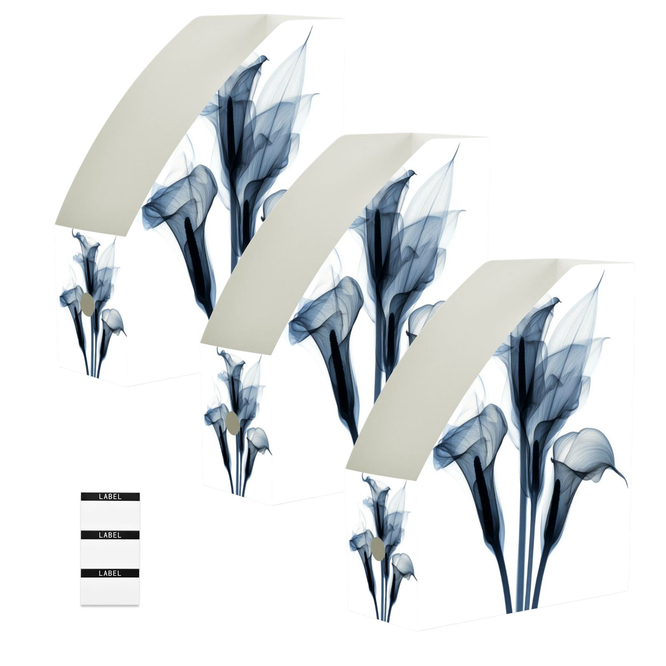 Arum Lilies 3 Pack Magazine File Holders Desktop File Organizer ...