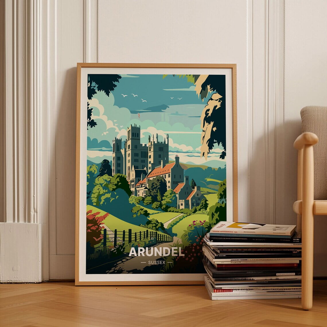 Arundel Castle Artistic Landscape Travel Wall Art, Unframed Paper ...