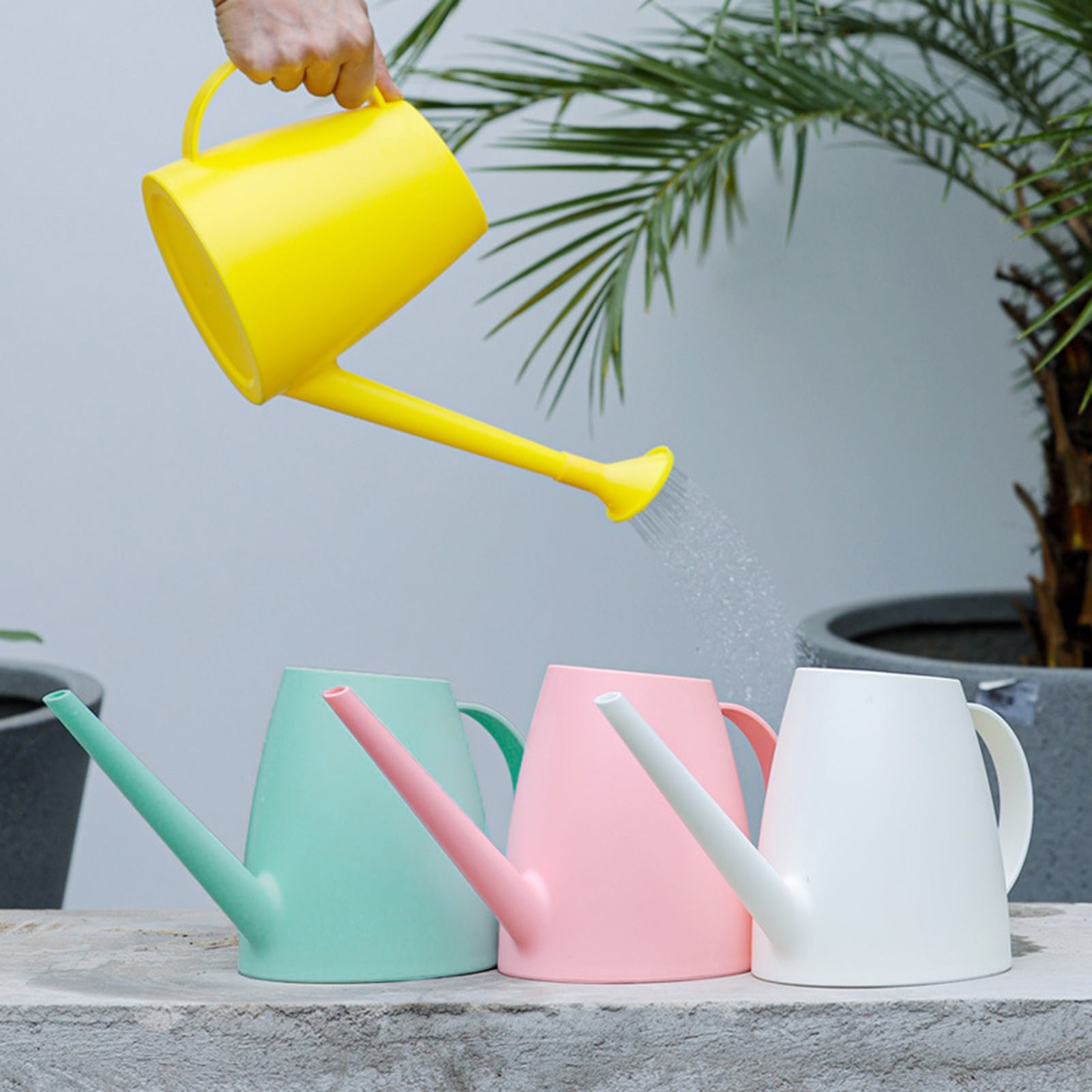 Aruwei 1.8L Watering Can with Long Spout Garden Jug with Sprinkler Rose ...