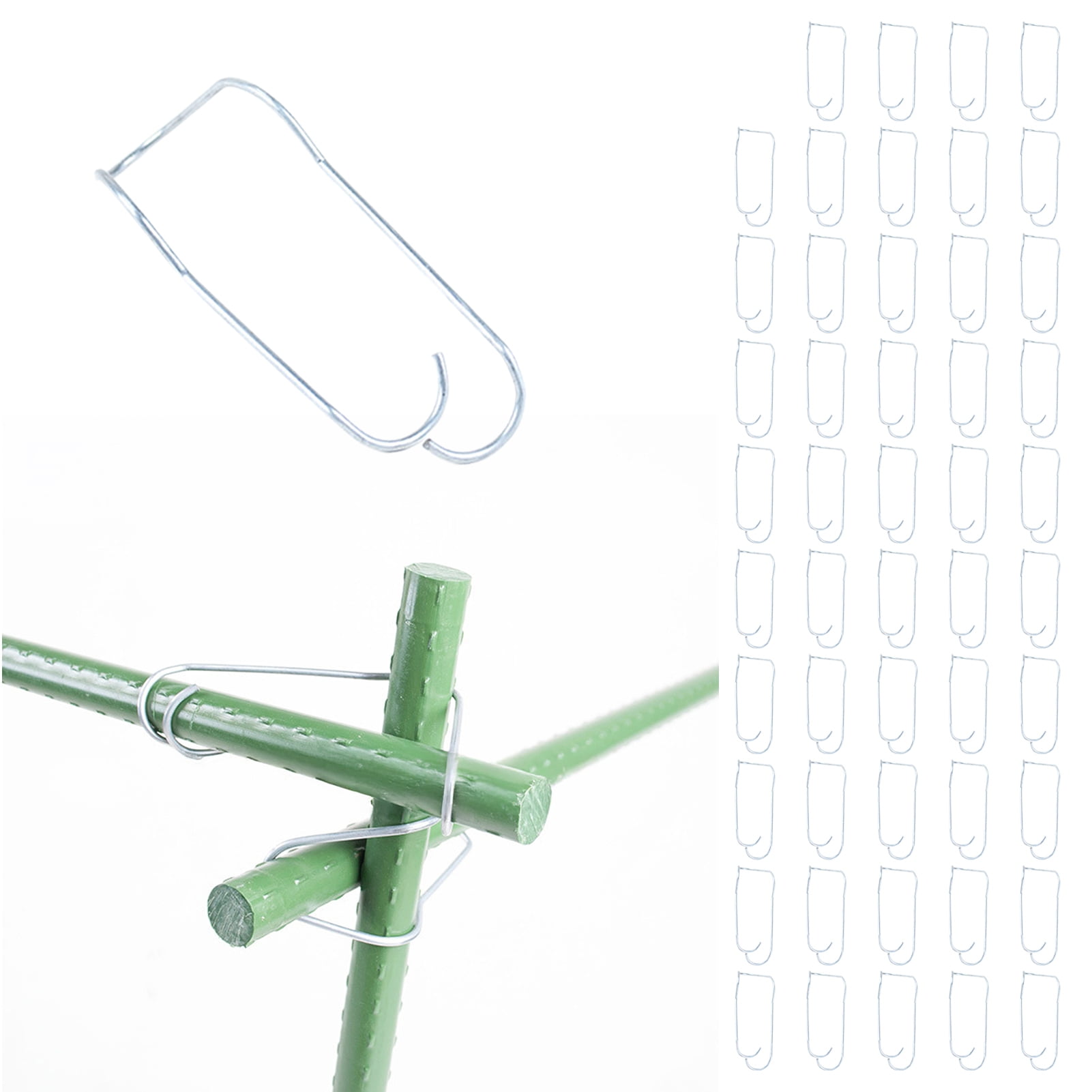 Aruwei 50 Pcs Steel Wire Connecting Buckles for Bamboo Canes Reusable ...