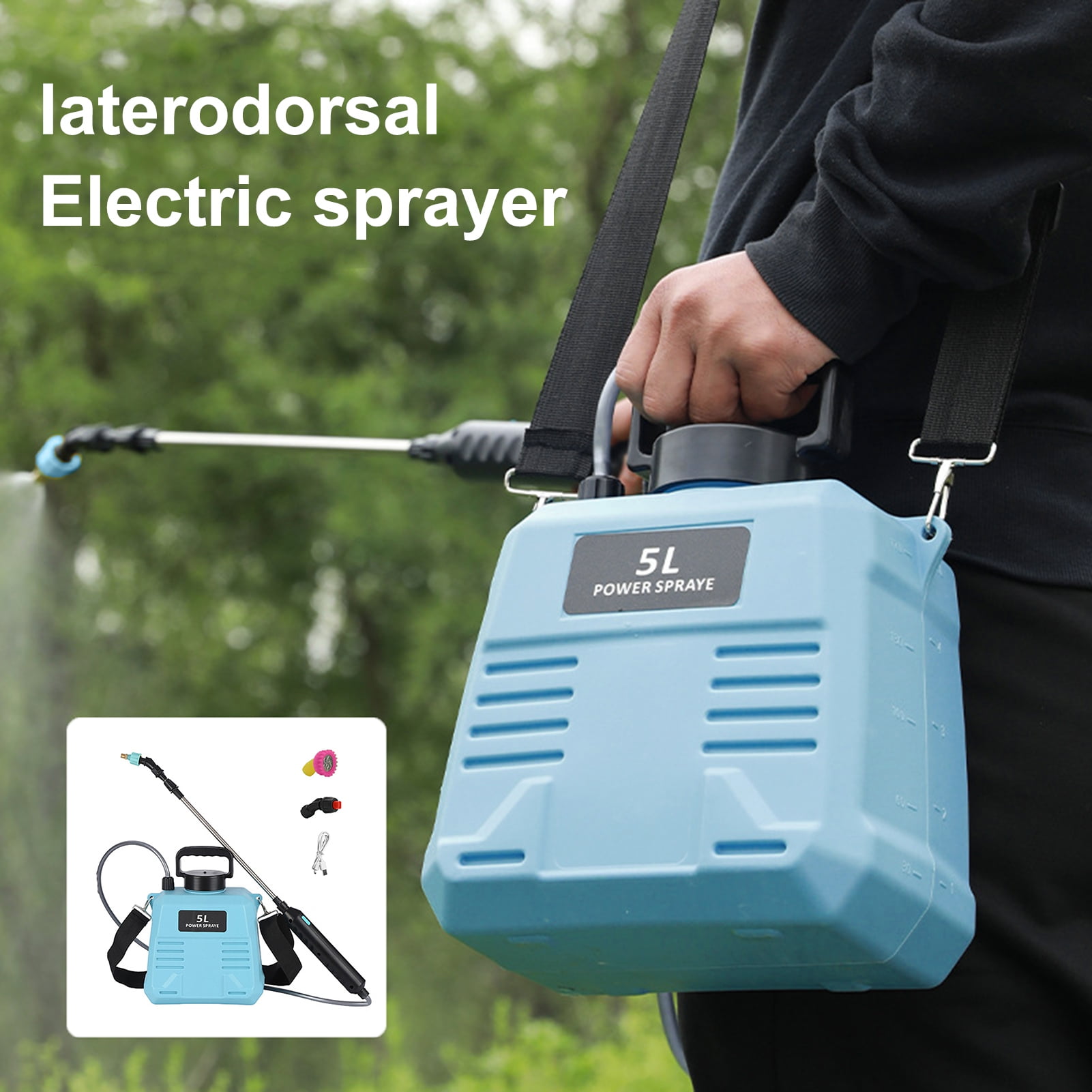Aruwei 5L/8L Electric Garden Sprayer Backpack Lawn Sprayer with 3 ...