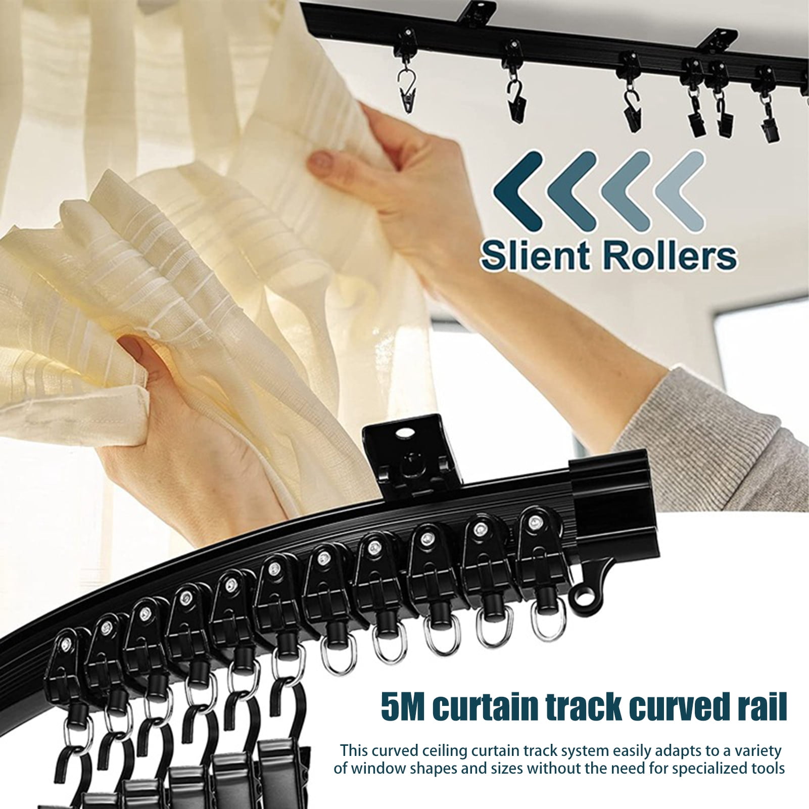 Aruwei Curtain Rod Ceiling Curtain Track System Versatile Flexible ...