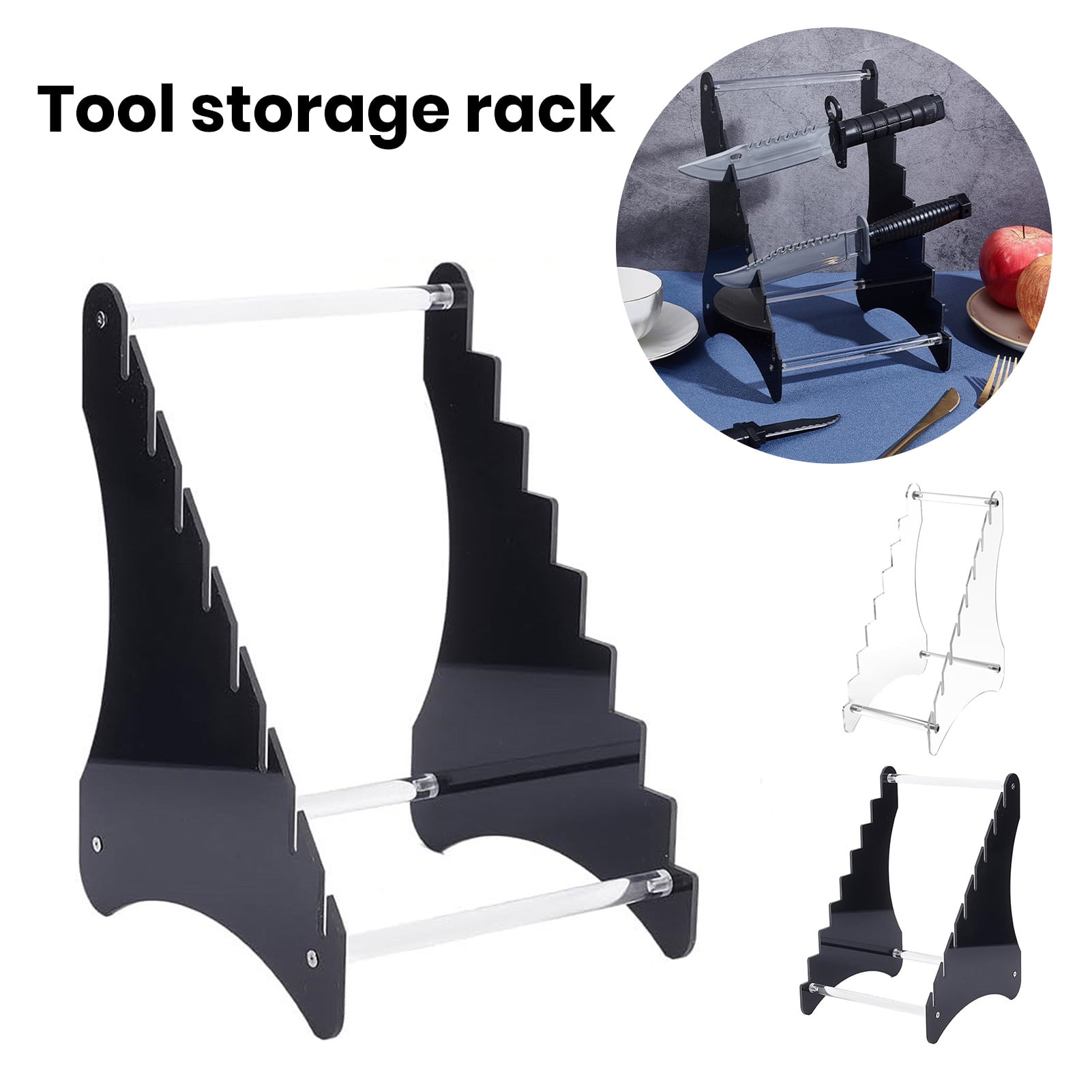 Aruwei Cutter Display Stand Clear Acrylic Cutlery Block Holder for ...