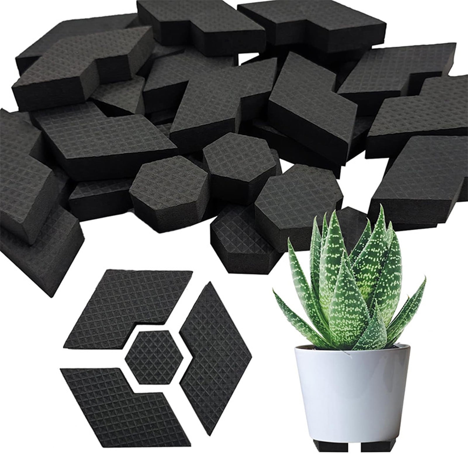 Aruwei Flower Pot Feet Risers Hexagon Invisible Plant Pot Foot Mats Non ...