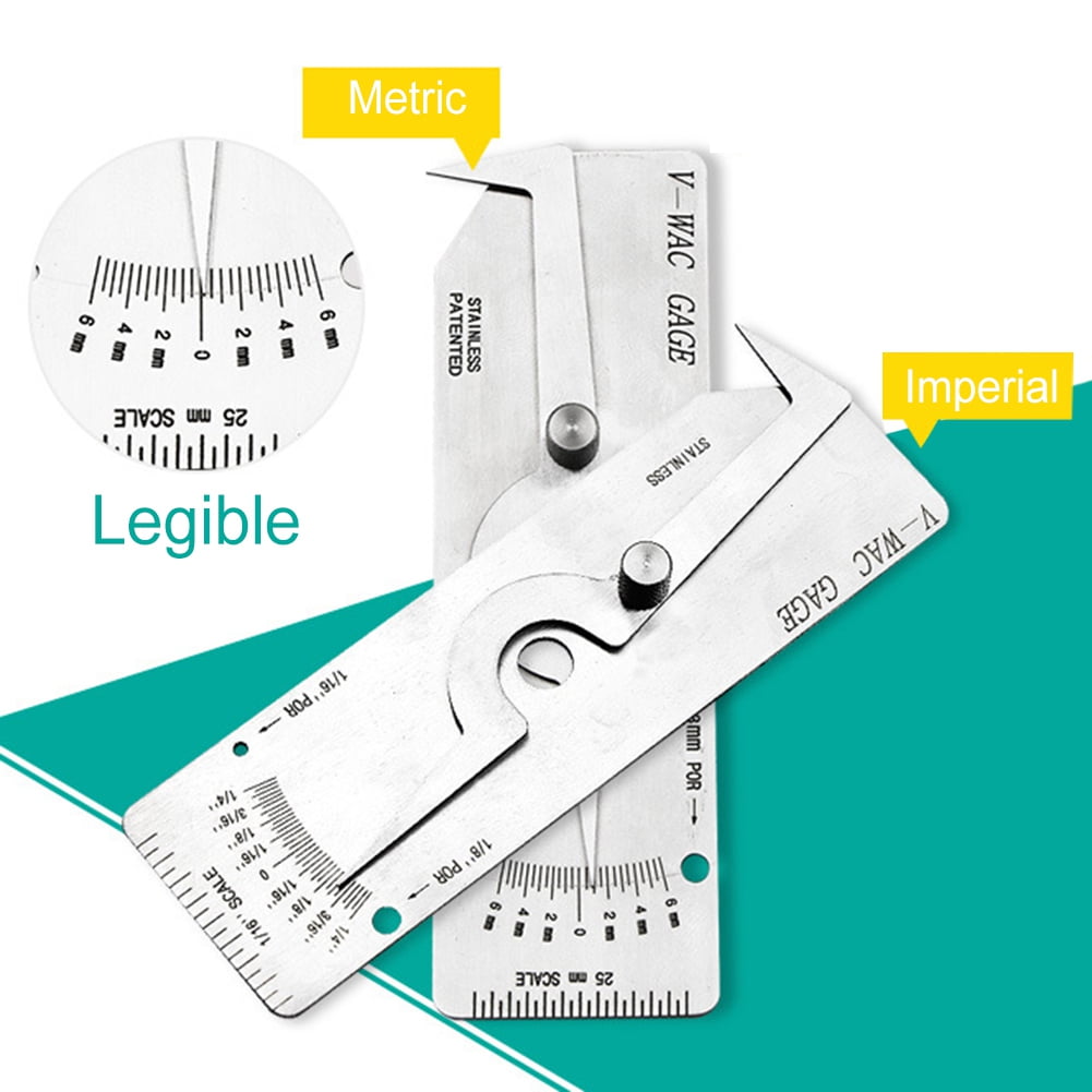 Aruwei Gauge Ruler Stainless Steel V-WAC Metric Size Single Weld Gauge ...