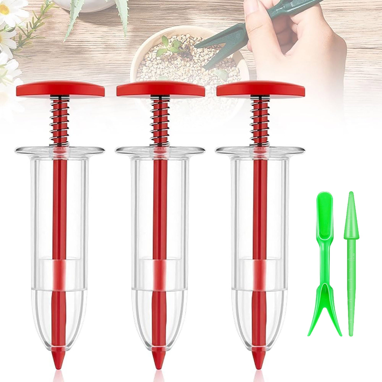 Aruwei Hand Sowing Tool Mini Seeder Set Manual Seeds Dispenser Handheld ...