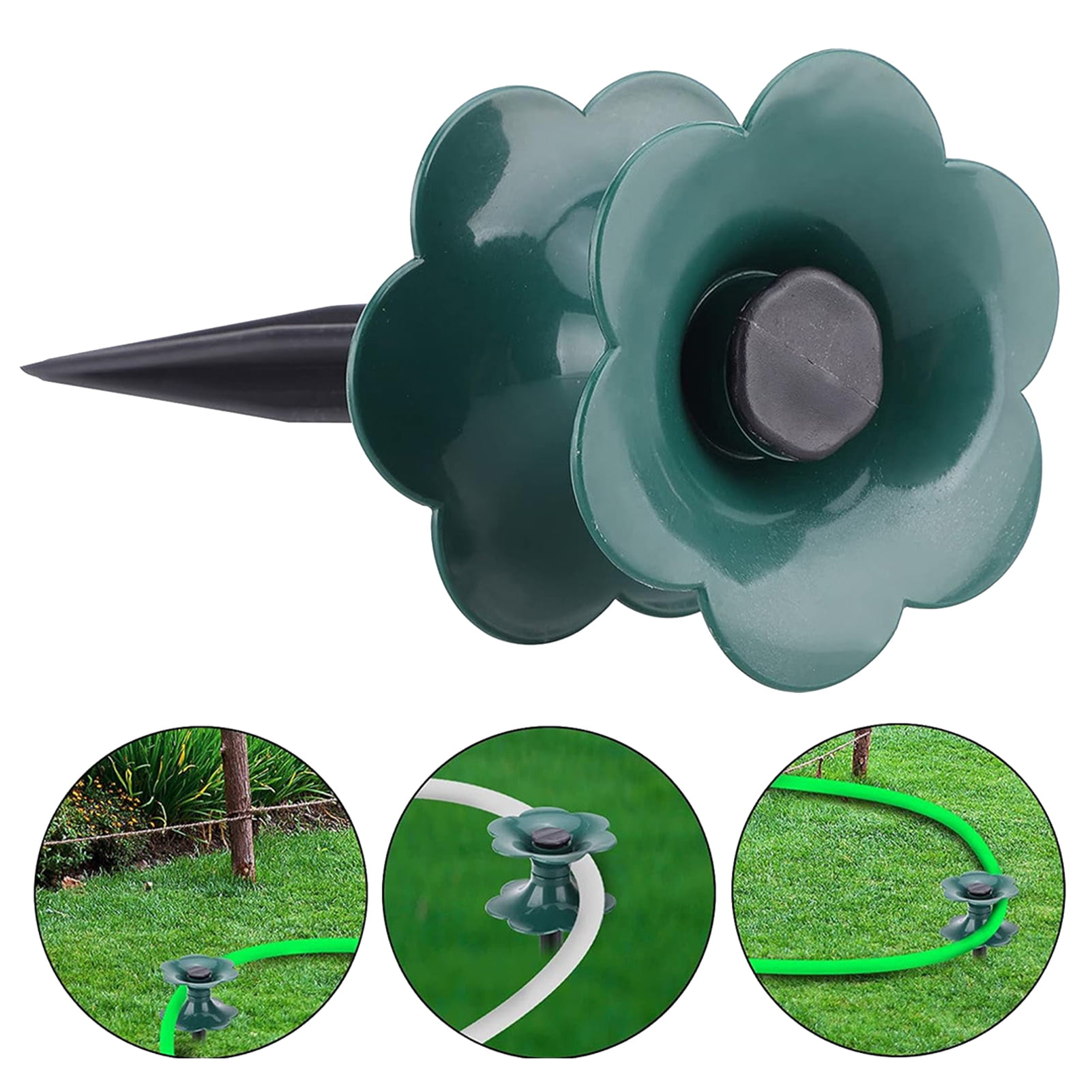 Aruwei Hose Guide Spike Lawn Hose Guide Stake with Spin Top Water Pipe Reel Wheel for Garden ...