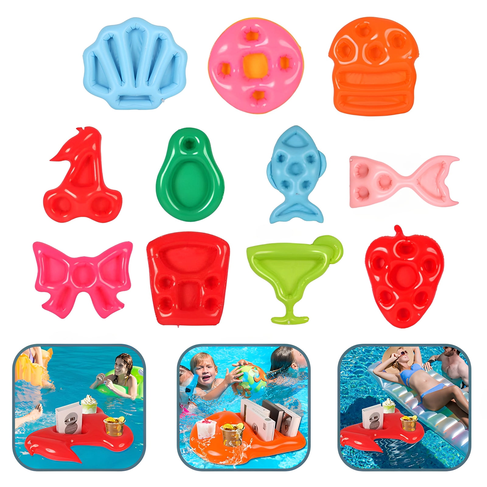 Aruwei Inflatable Pool Drink Tray Floating Beverage Holder Serving Tray ...