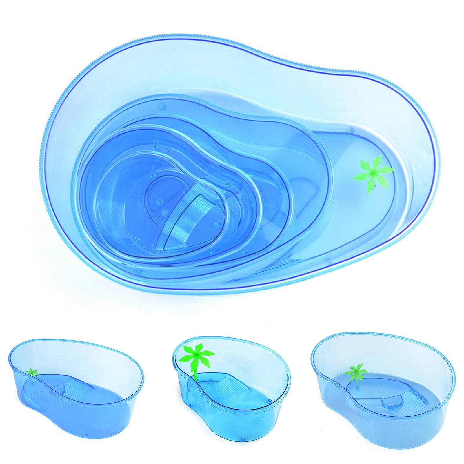 Aruwei Large Capacity Transparent Fish Tank: Turtle Tank with Basking ...