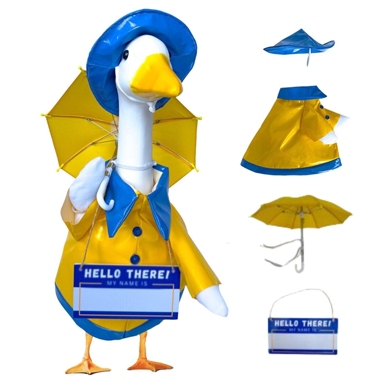 Aruwei Lawn Goose Outfit Raincoat with Umbrella Hat Set Porch Goose ...