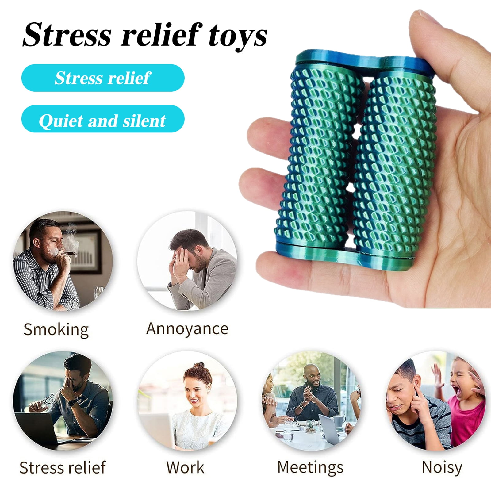 Aruwei Little Ouchies Fidget, Handheld Roller Toy 3D Printed Spiky ...