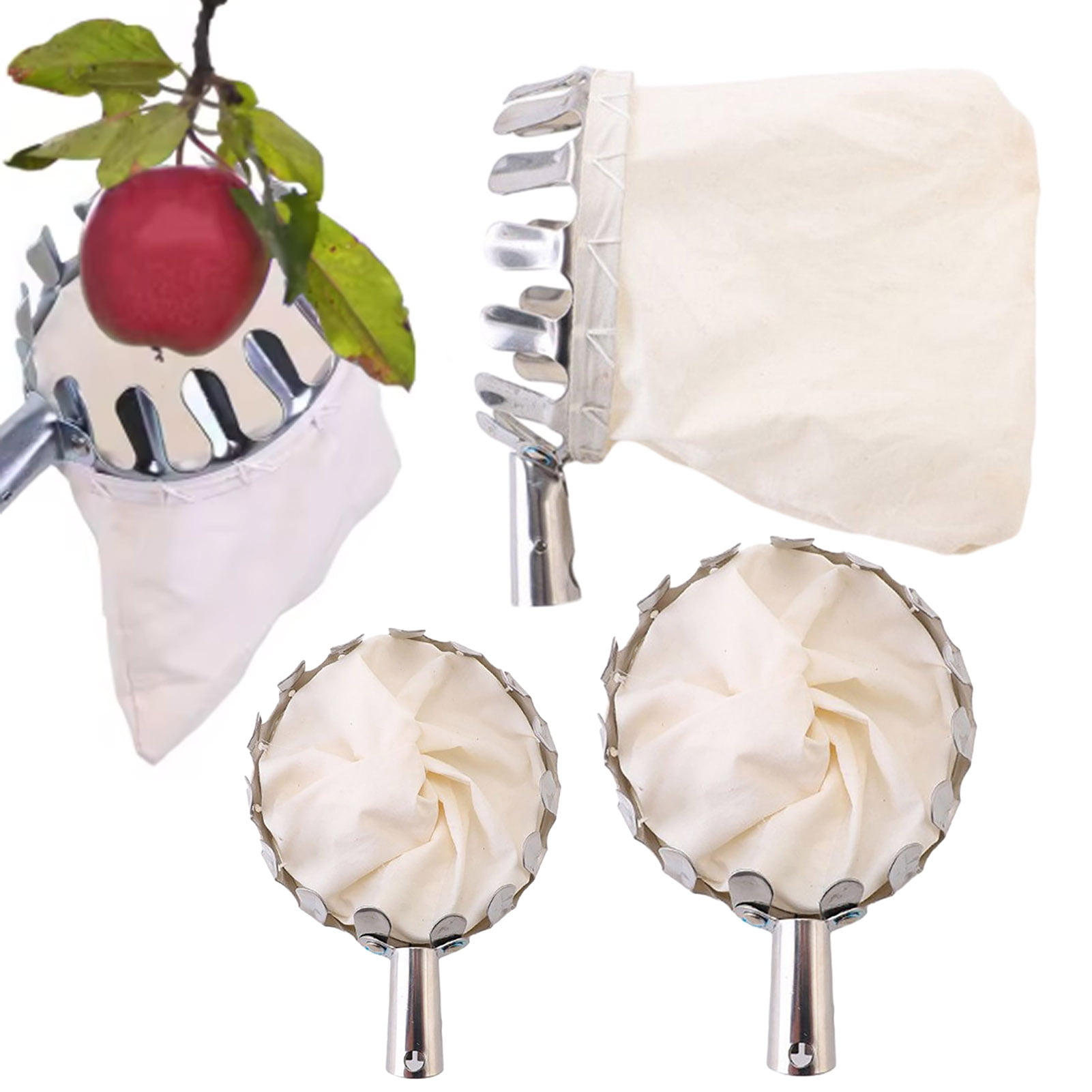 Aruwei Metal Fruit Picker with Teeth Fruit Harvesting Tool with Bag ...