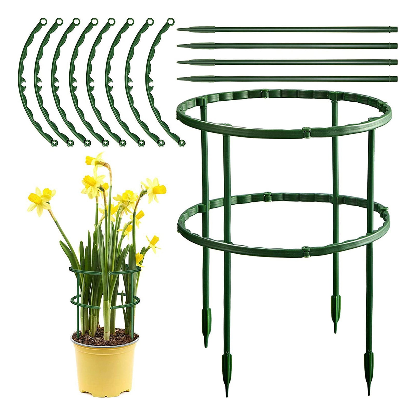 Aruwei Plant Support Stakes Stackable Half Round Plant Stakes Easy ...