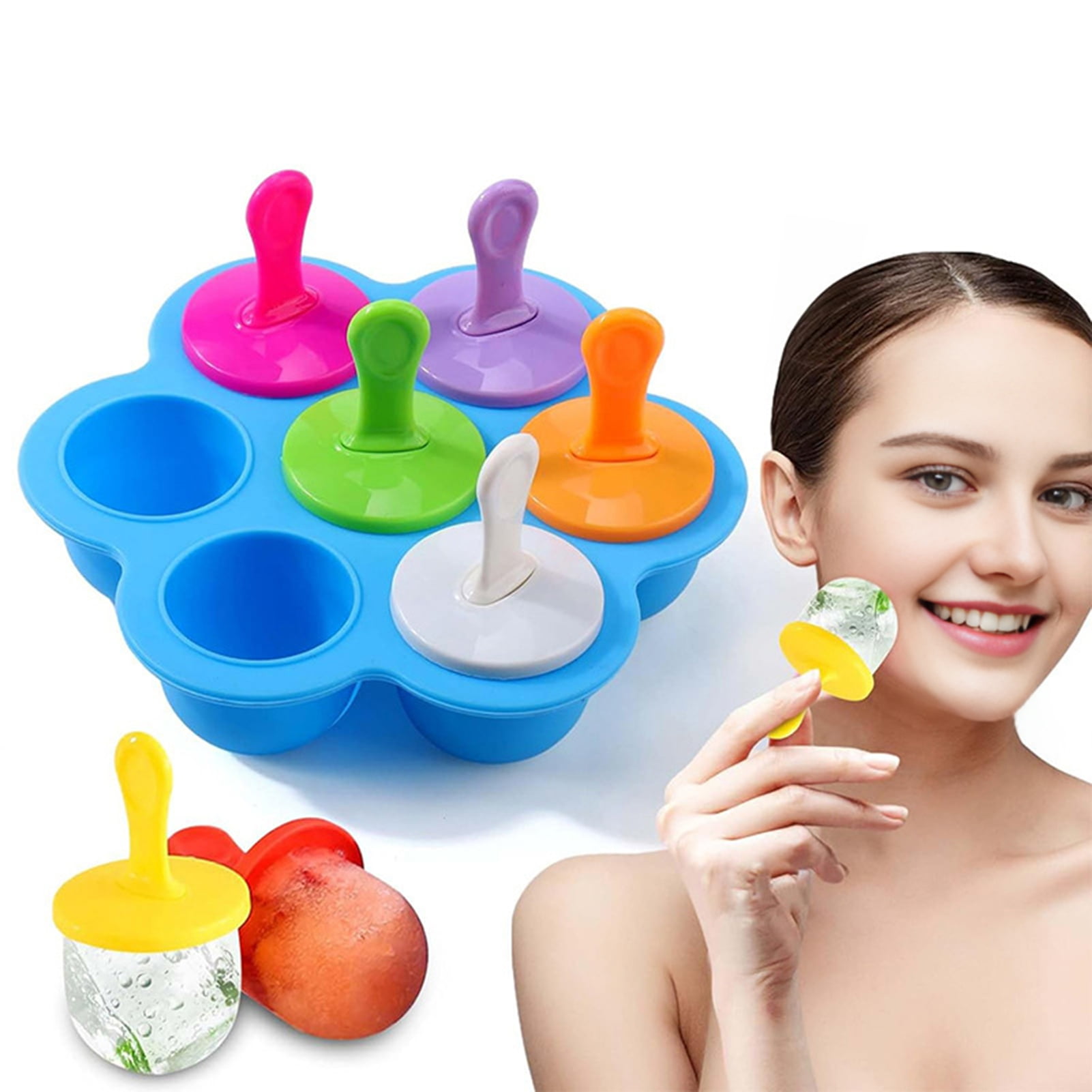 Aruwei Popsicle Molds for Kids Reusable Ice Pop Mold with Sticks ...
