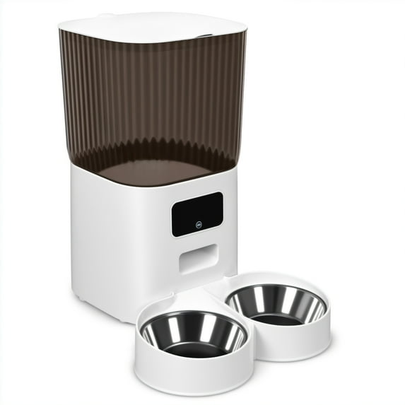 Aruwei Smart Pet Feeder with Dual Bowls, WiFi APP Remote Control 5L ...