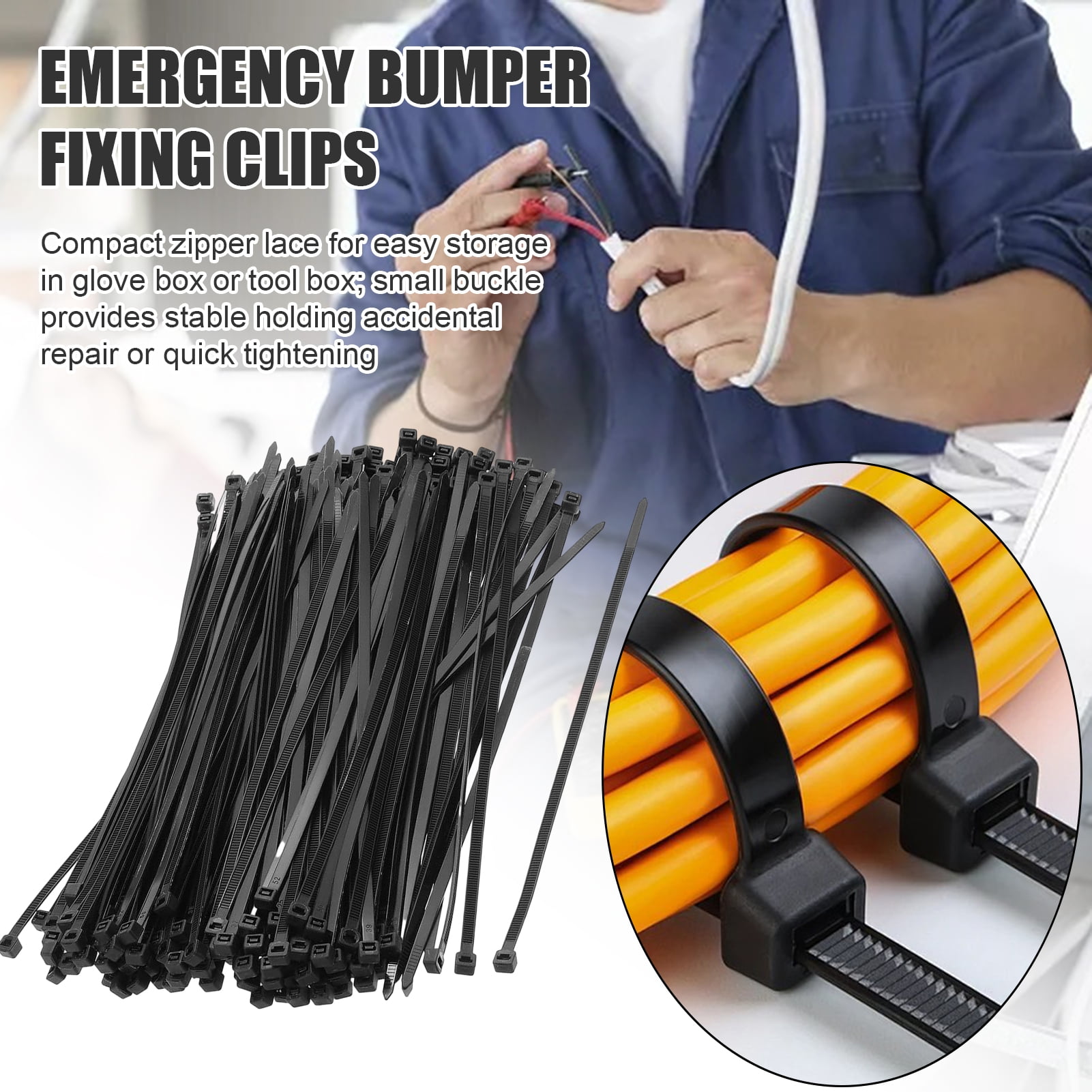 Aruwei Tie Buckle 100Pcs Nylon Universal Cable Tie Buckles Multipurpose ...