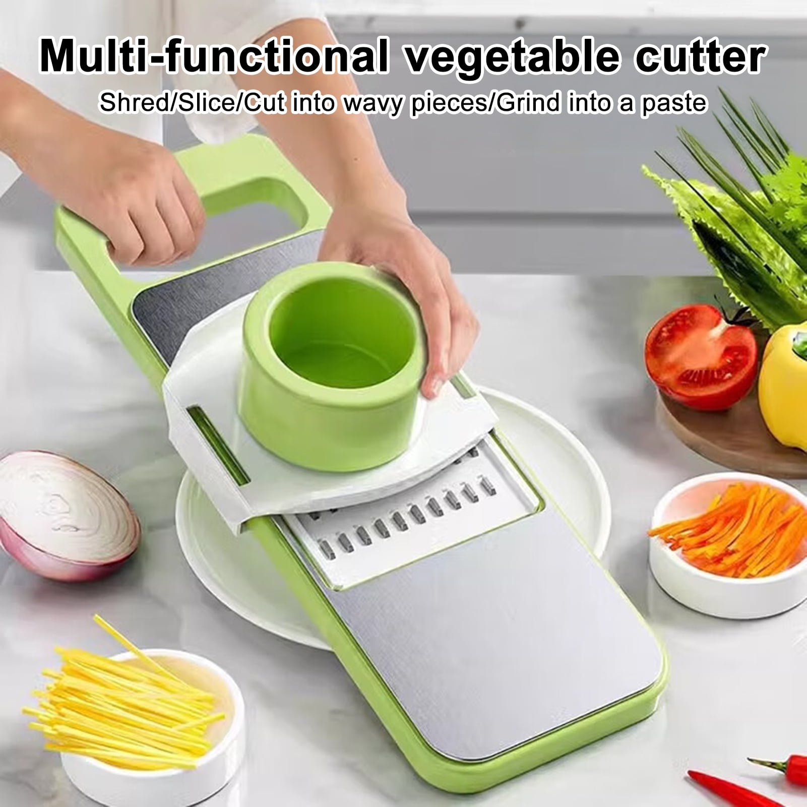 Aruwei Vegetable Chopper Wave Cutter Chipper Stainless Steel Mandoline ...