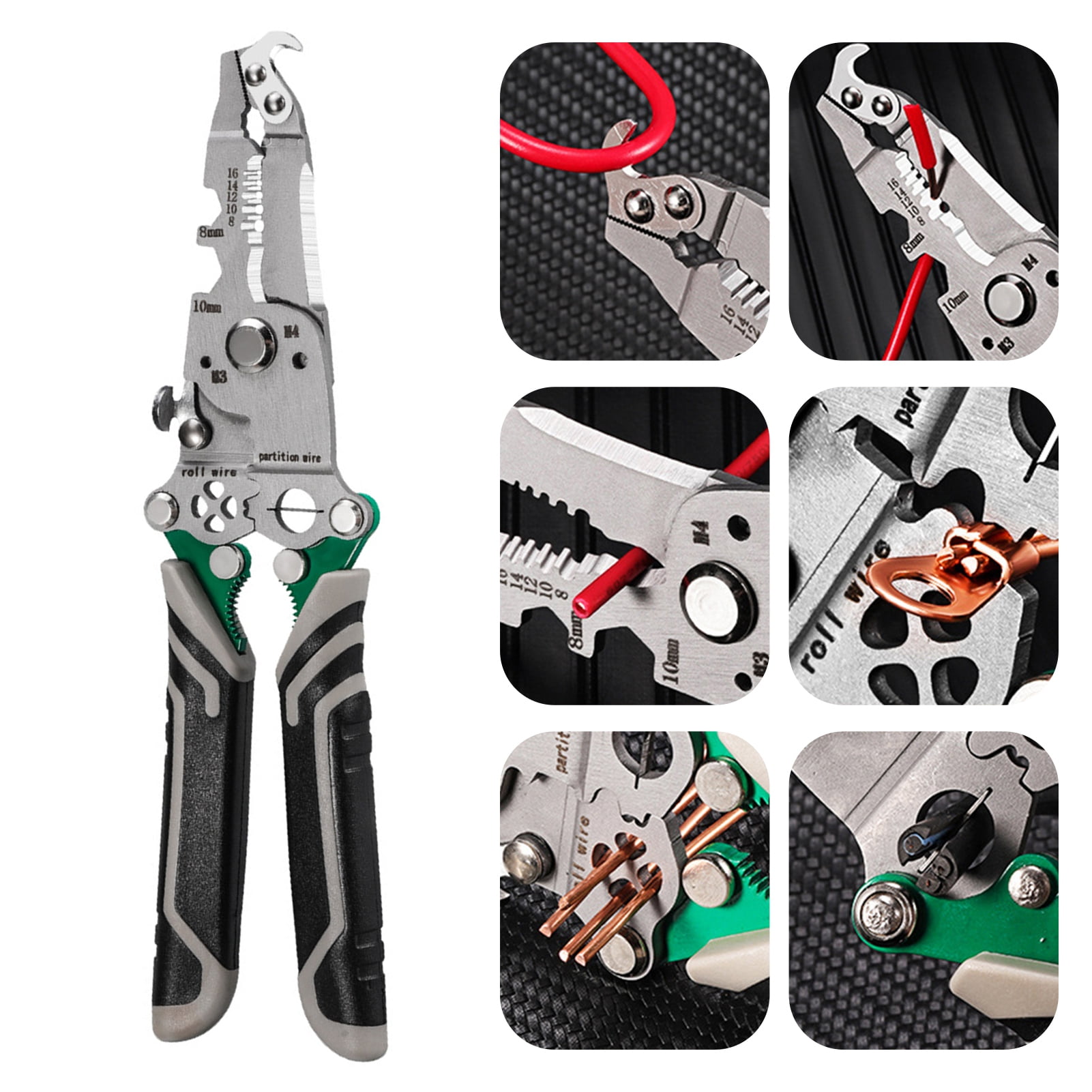 Aruwei Wire Stripper 18-in-1 Foldable Wire Stripper with Non-Slip ...