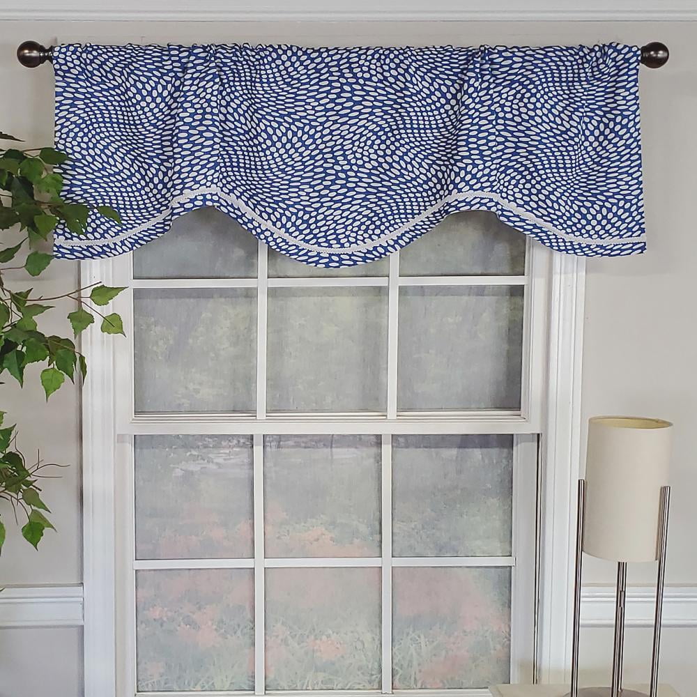 Arvana Cornice Style All Season 3" Rod Pocket Valance 50" x 17" Blue by ...