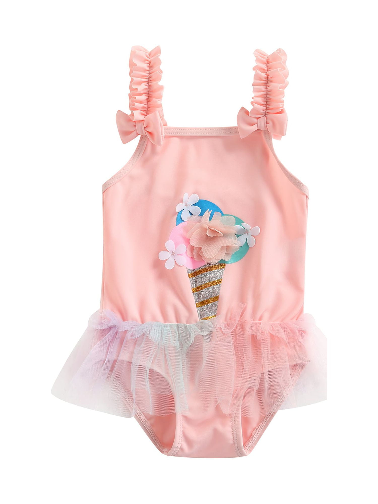 Arvbitana Baby Girl One-Piece Swimsuit Toddler Sleeveless Ruffle Sling ...