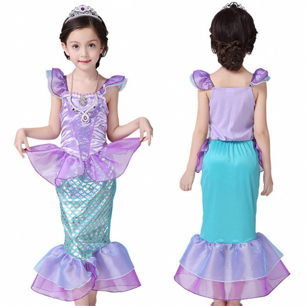 Arvbitana Girls Summer Cosplay Costume, Ruffle Sleeves Trumpet Dress ...