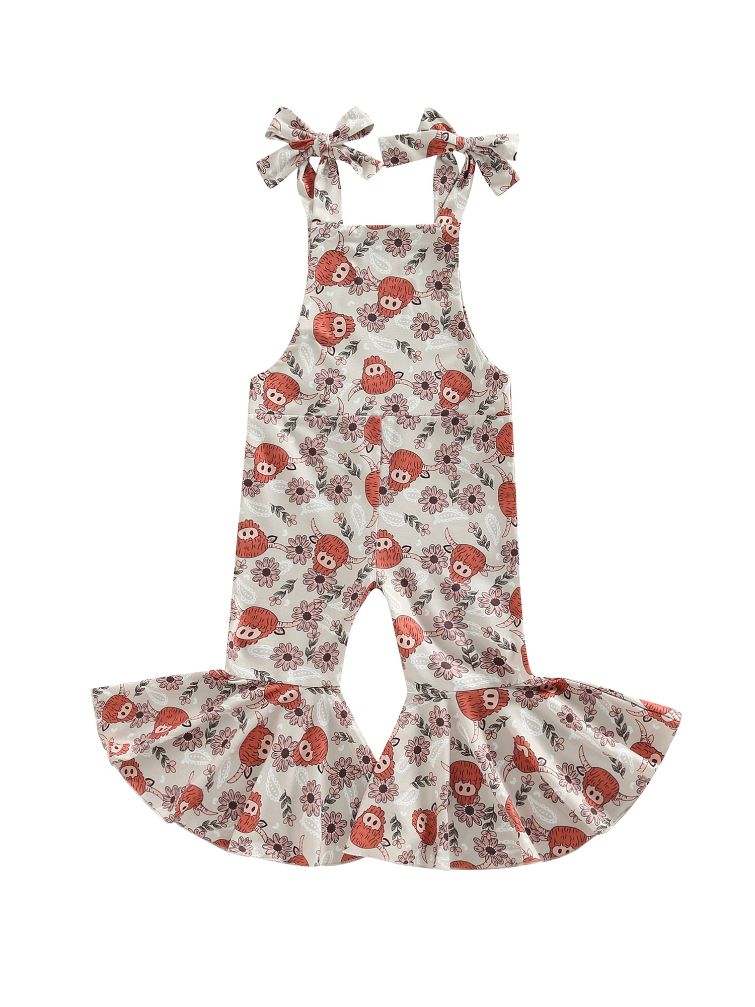 Arvbitana Toddler Baby Girl's Rompers Bell Bottom One Piece Outfit Cute ...