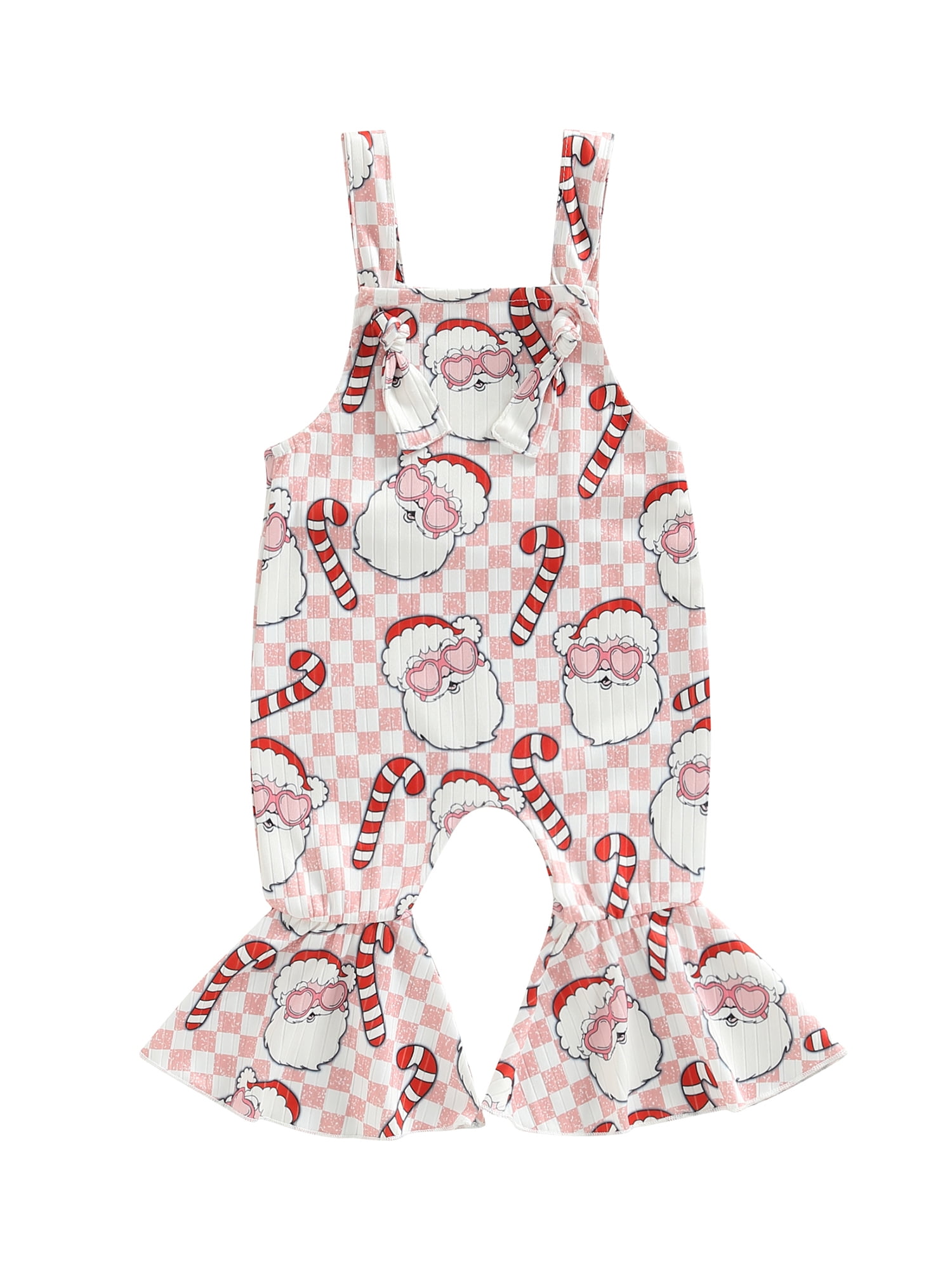 Arvbitana Toddler Baby Girls Christmas Overalls Santa Print Sleeveless ...