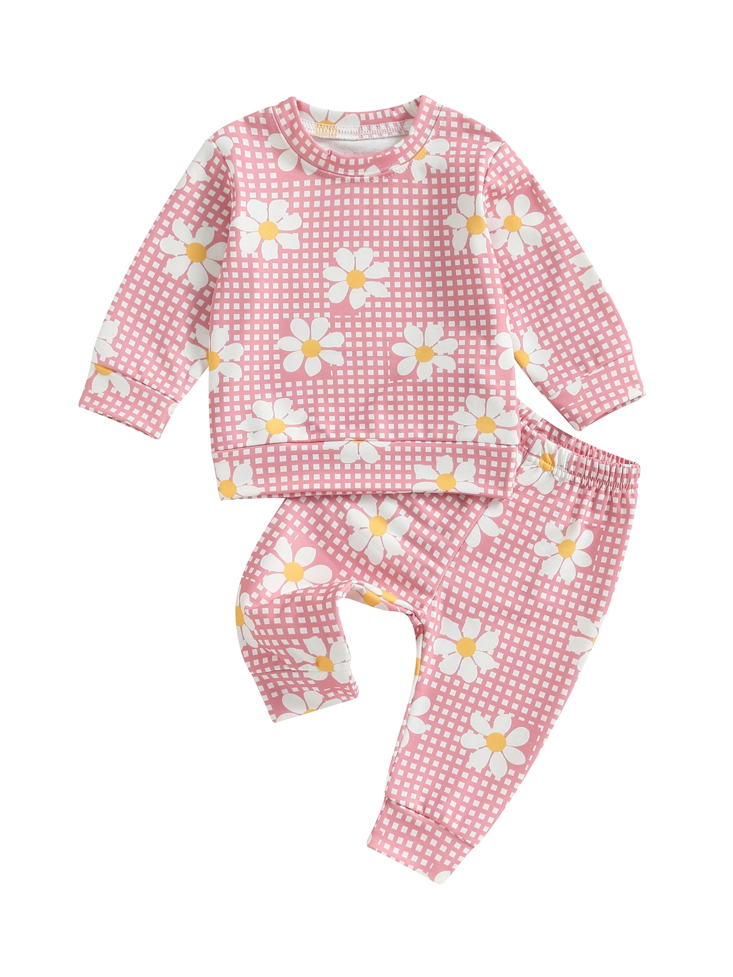 Arvbitana Toddler Baby Girls Pants Sets Long Sleeve Daisy Print ...
