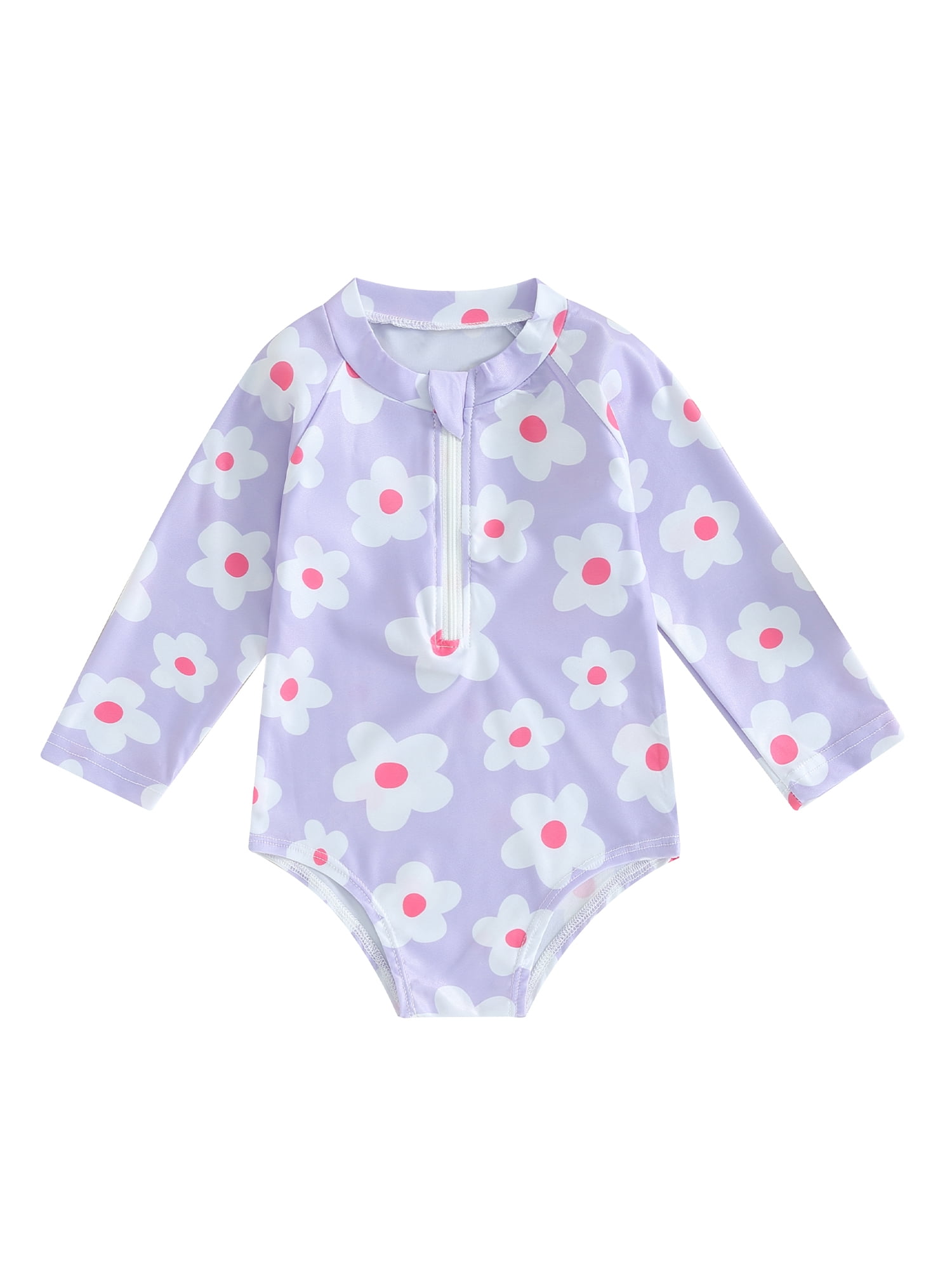 Arvbitana Toddler Baby Girls Rash Guard Swimsuit Floral Print Long ...