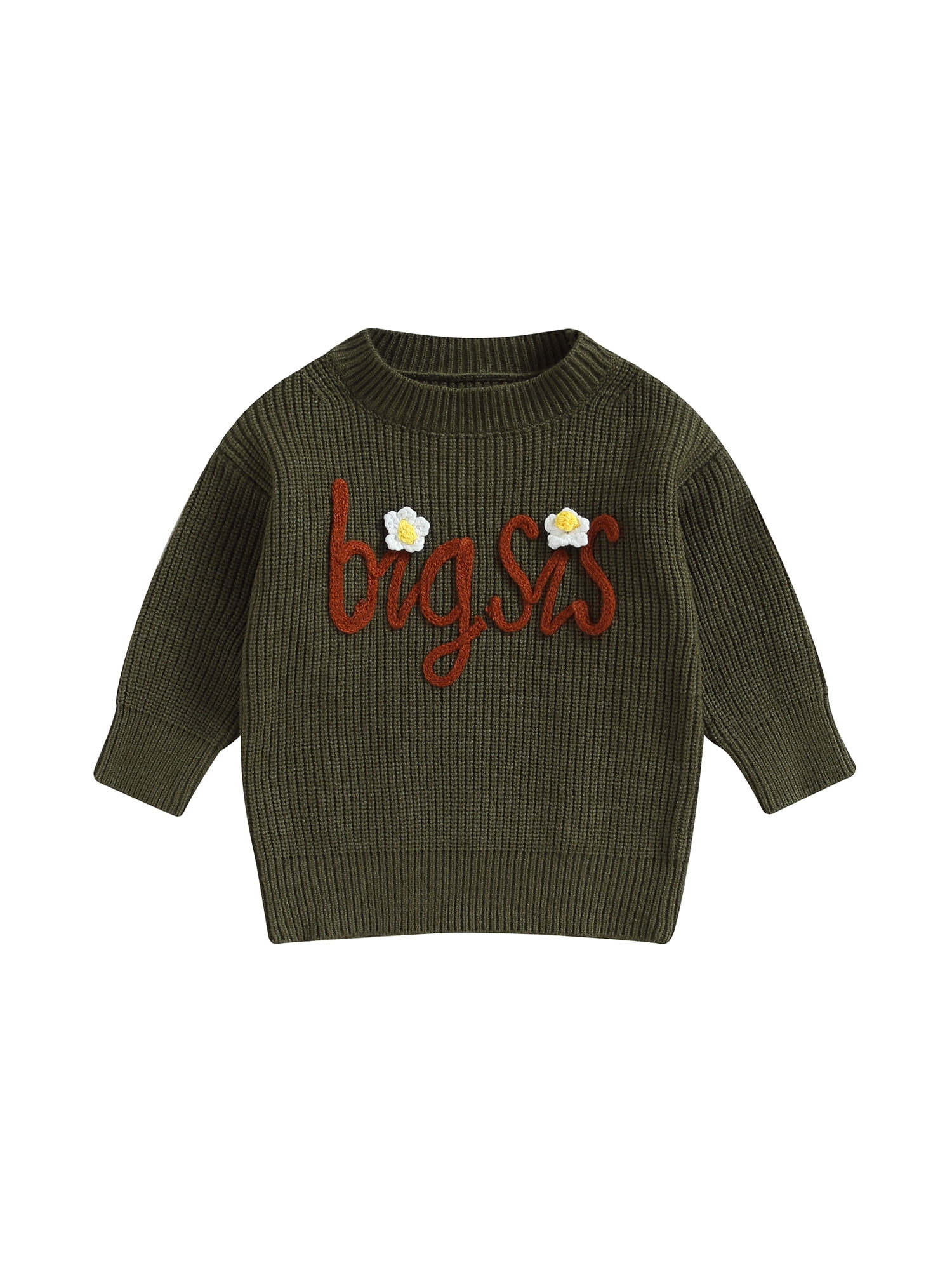 Arvbitana Toddler Kids Girl Knit Sweater Long Sleeve Letter Flower ...