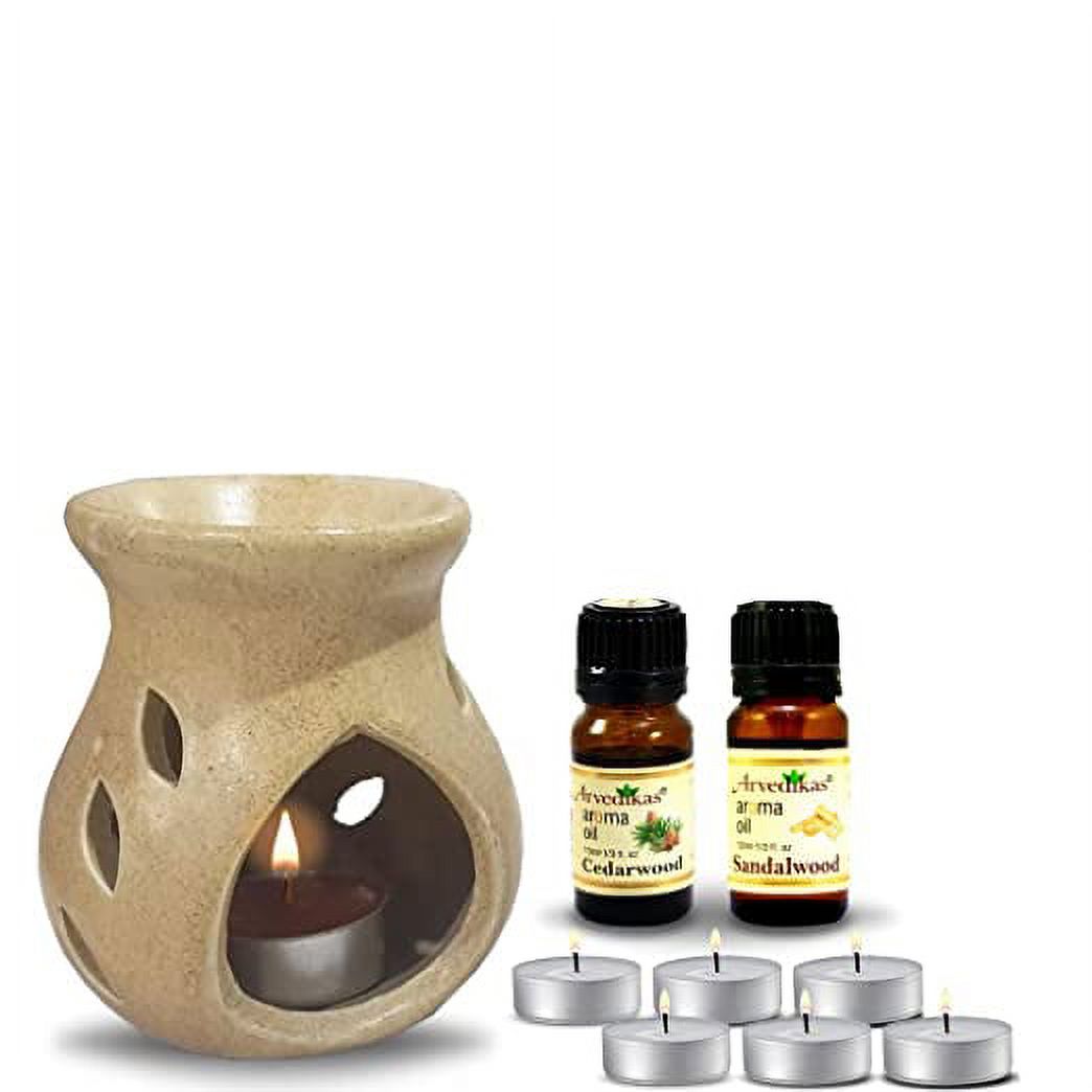 Arvedikas Aroma Diffuser Set with 2 Scented Fragrance Oil & 6 Tealight ...