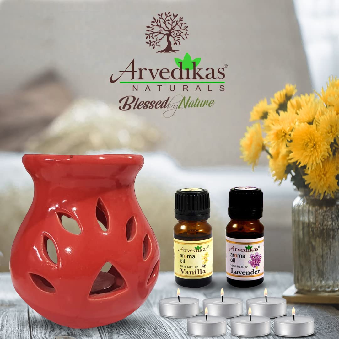 Arvedikas Aroma Diffuser Set with 2 Scented Fragrance Oil & 6 Tealight ...