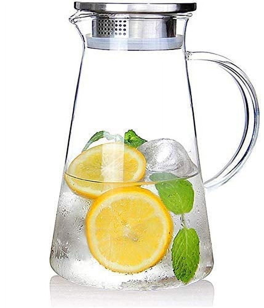 Arvekha 1.8 Liter Glass jug with lid Water jug hot Cold Water, Wine ...