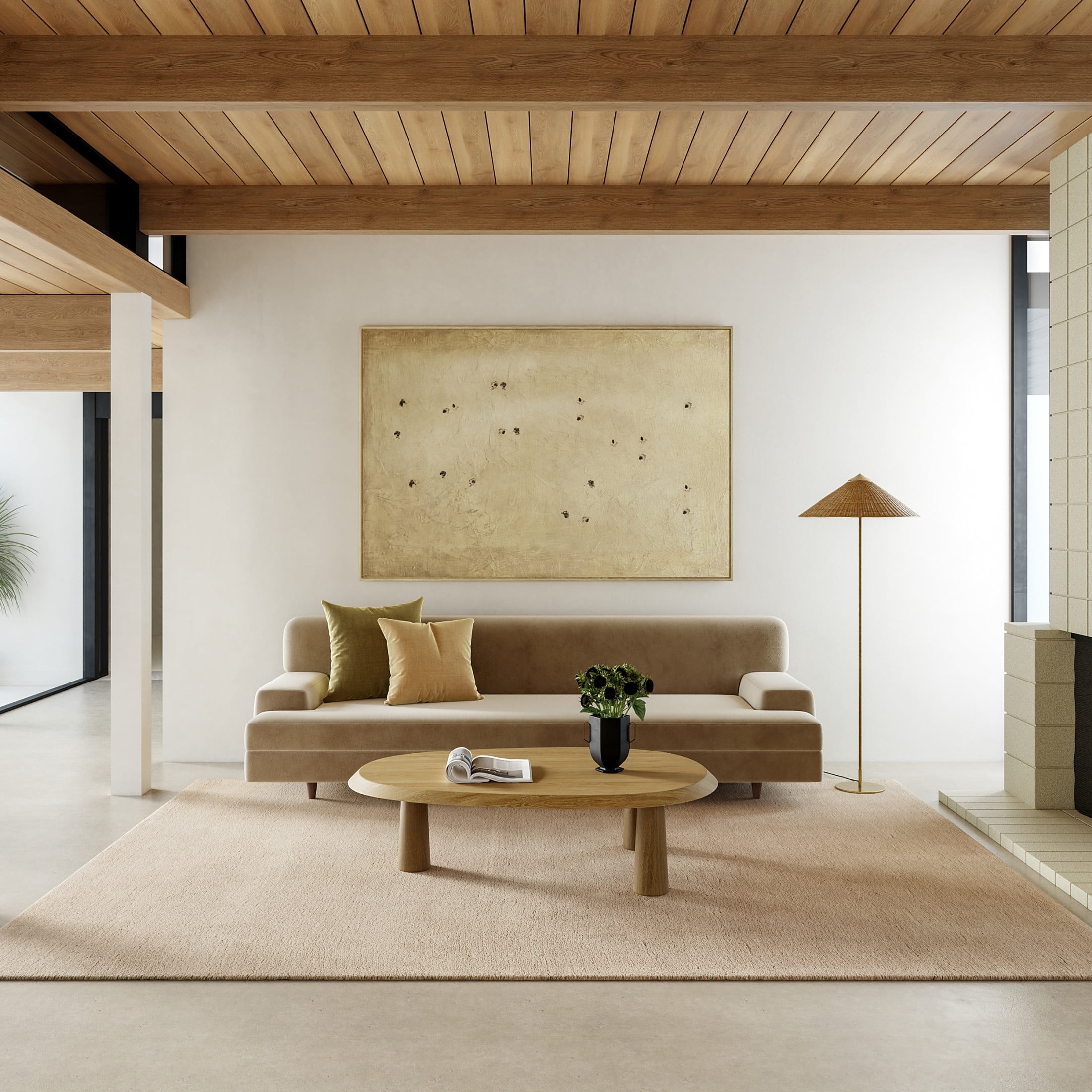 Rugs USA Gaia New Zealand Wool Shag Area Rug, 8' 6" x 11' 6", Gaia Sand ...