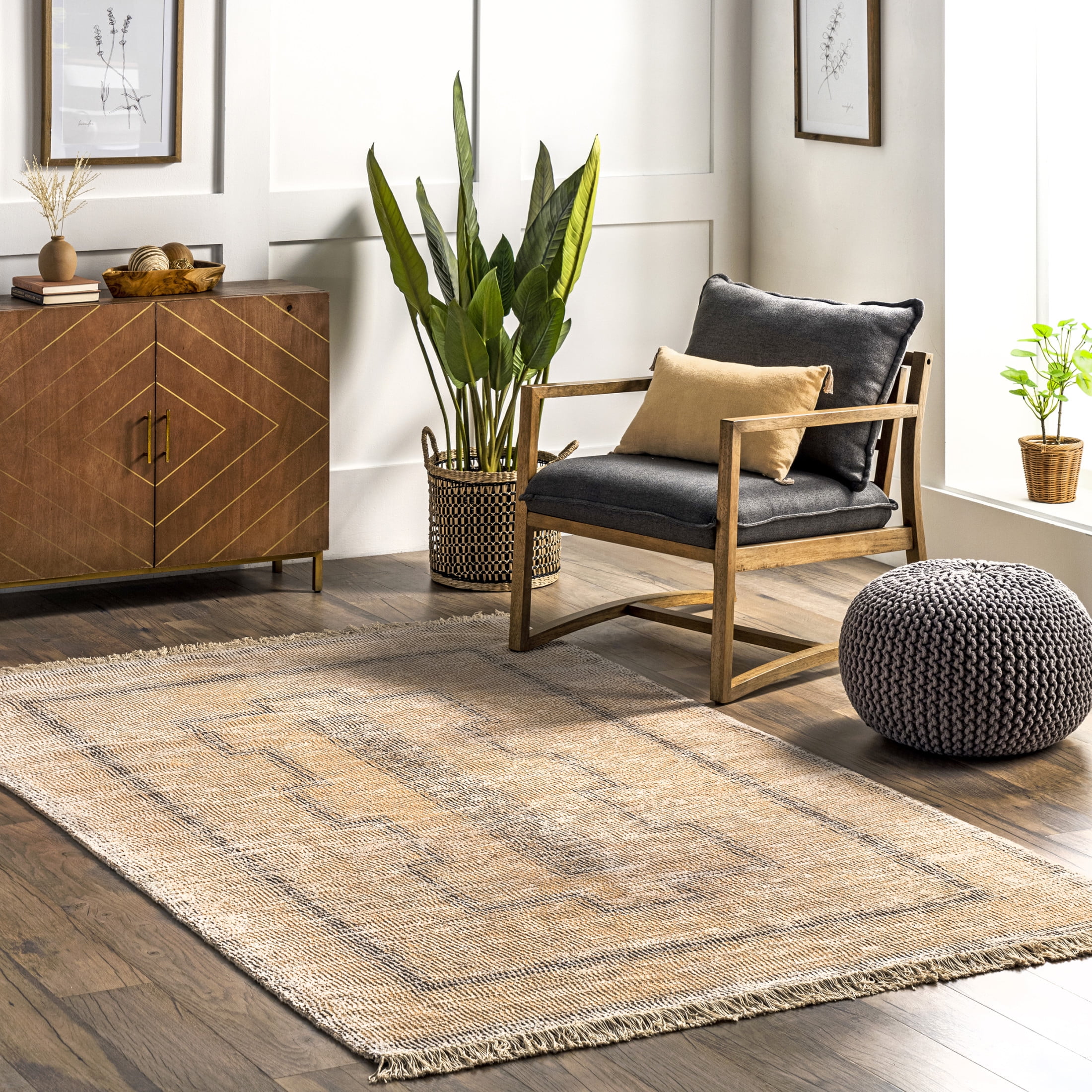 Rugs USA Ginger Cotton-Blend Area Rug, 9' x 12', Marlo Tan - Walmart ...
