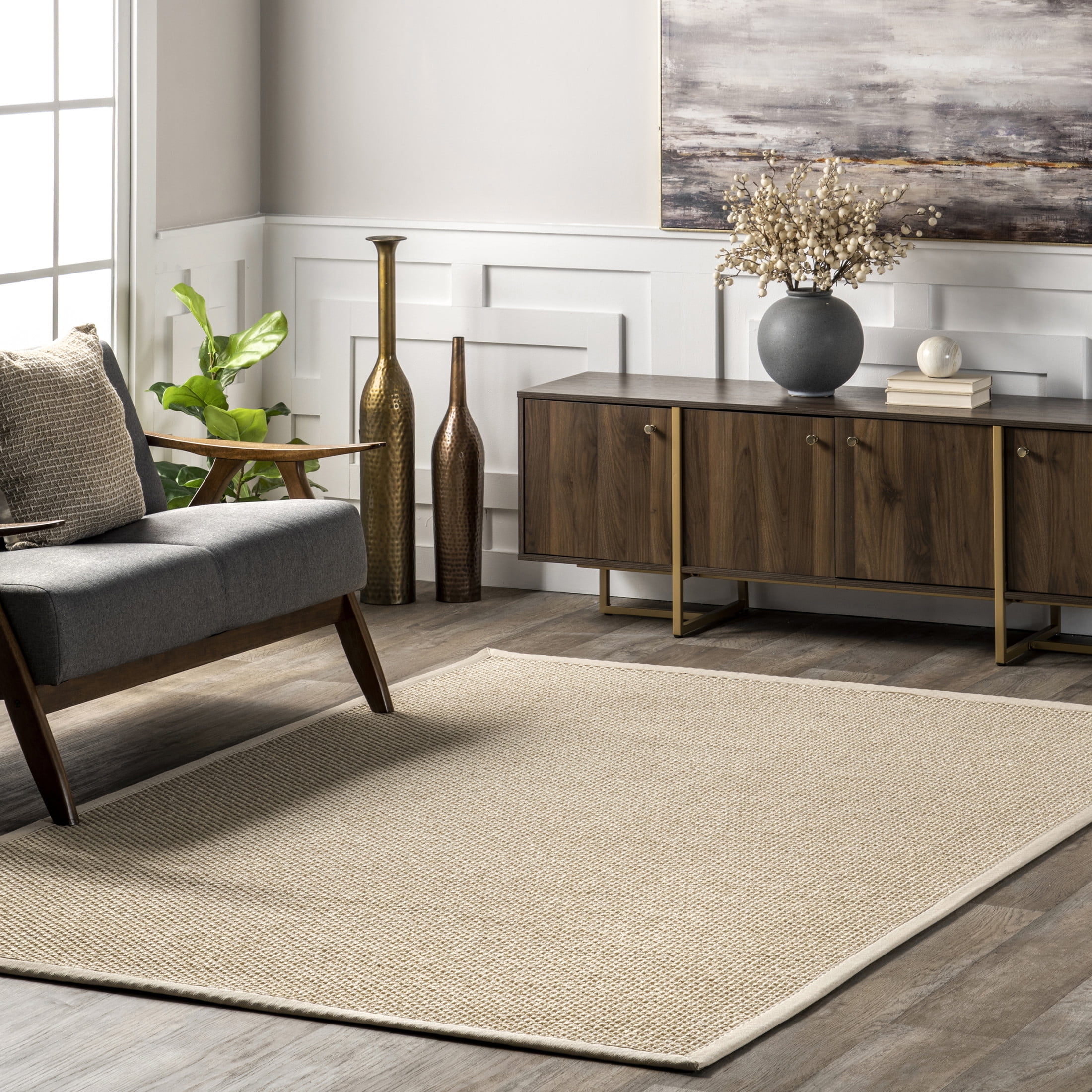 Rugs USA Proper Sisal and Wool Area Rug, 3' x 5', Elaine Tan - Walmart.com